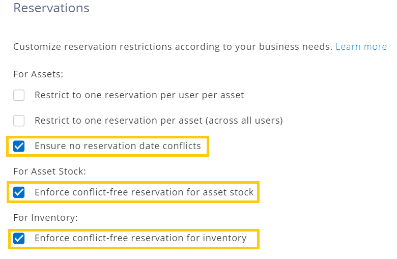 Item Reservations in EZOfficeInventory