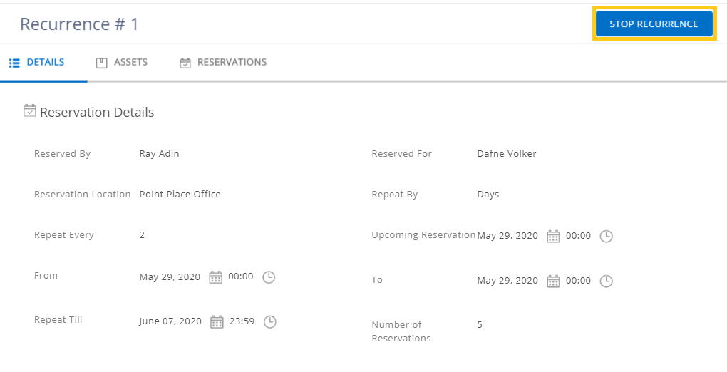 Recurring Reservations in EZOfficeInventory