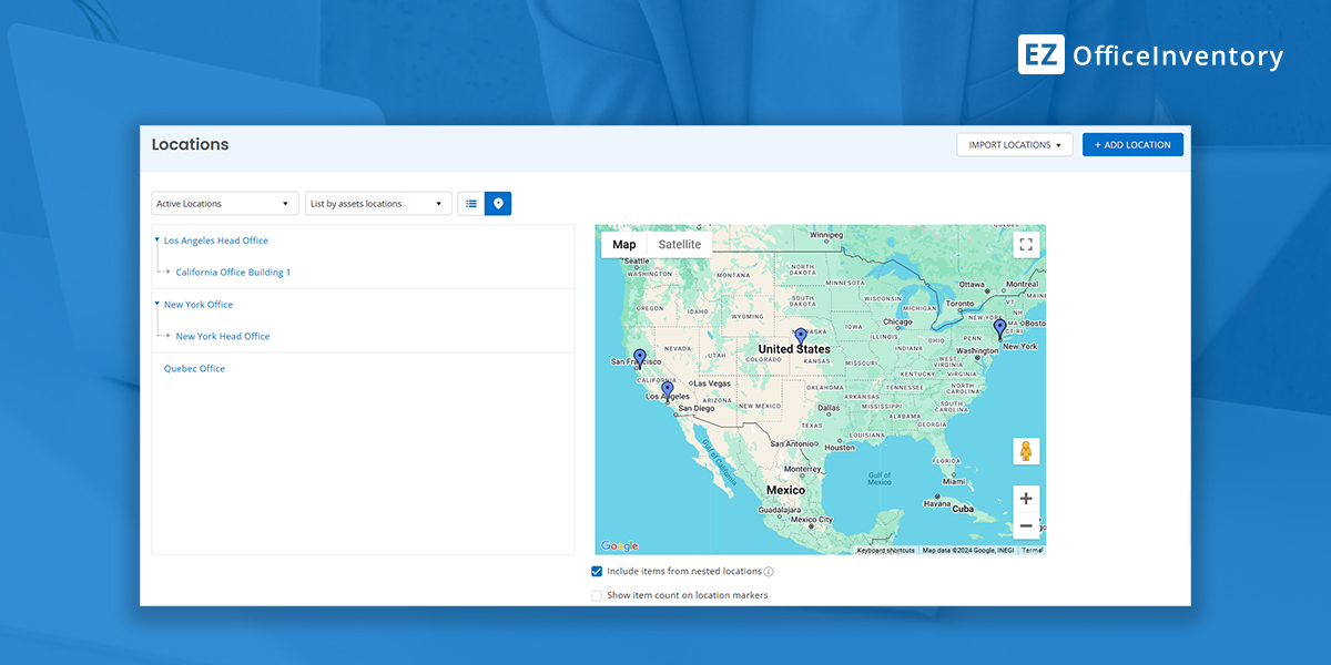 Item Locations in EZOfficeInventory